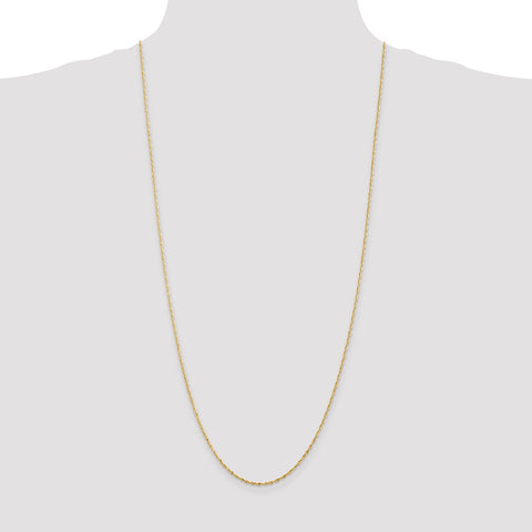 10KT Yellow Gold 30-inch 1.5MM Diamond-cut Rope Extra-Light Chain ...