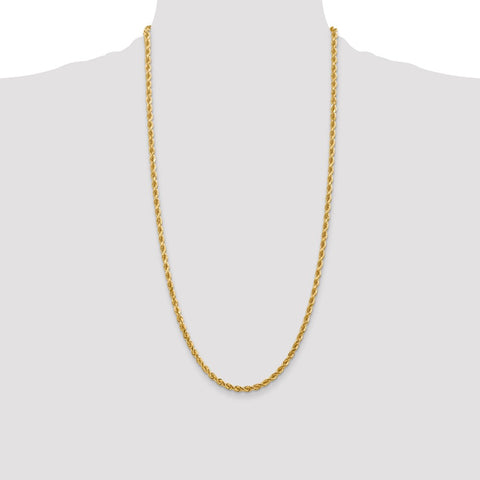 10KT Yellow Gold 28-inch 4MM Diamond-cut Rope Chain – Daniels Jewelers