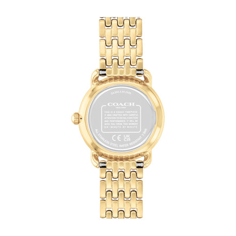 Coach with 28MM Round Goldtone Glitter Dust Dial Stainless Steel Watch ...