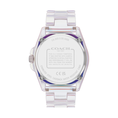Coach with 36MM White Round Dial Iridescent Ceramic Watch. Greyson 145 ...