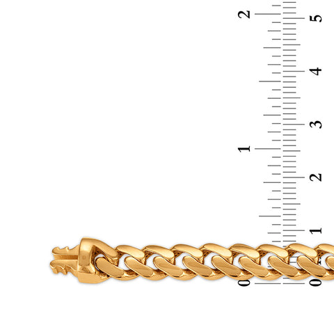 8.25-inch Semi-Solid Miami Monaco Link Bracelet in 10K Yellow Gold ...