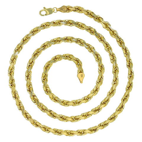 14KT Yellow Gold 28-inch 7MM Diamond-cut Rope Chain – Daniels Jewelers