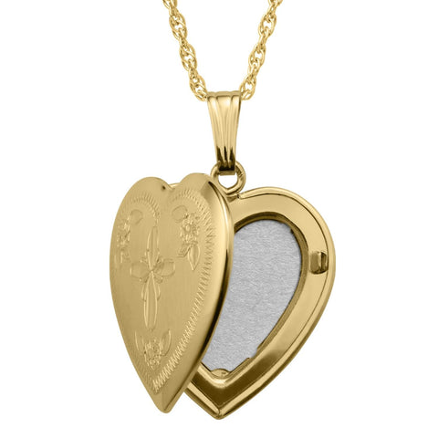 14KT Yellow Gold Filled 18-inch Locket Cross Pendant – Daniels Jewelers