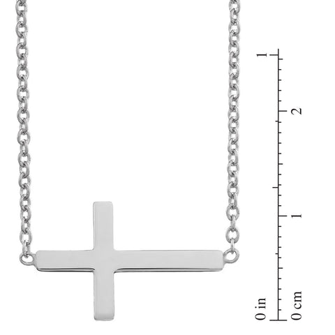 Sterling Silver 18-inch Cross Sideway Pendant – Daniels Jewelers