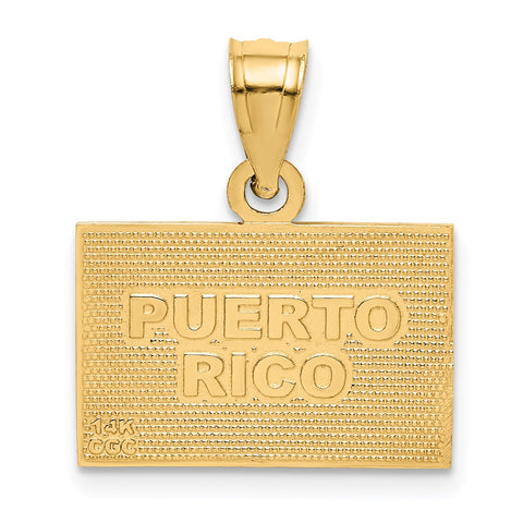 14KT Yellow Gold 21X18MM Puerto Rican Flag Charm – Daniels Jewelers