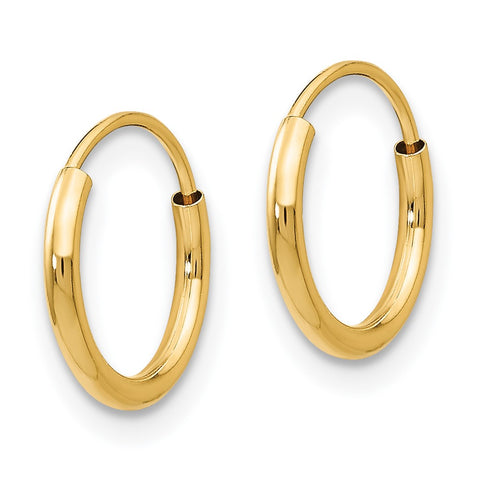 14KT Yellow Gold 8MM Endless Hoop Earrings – Daniels Jewelers