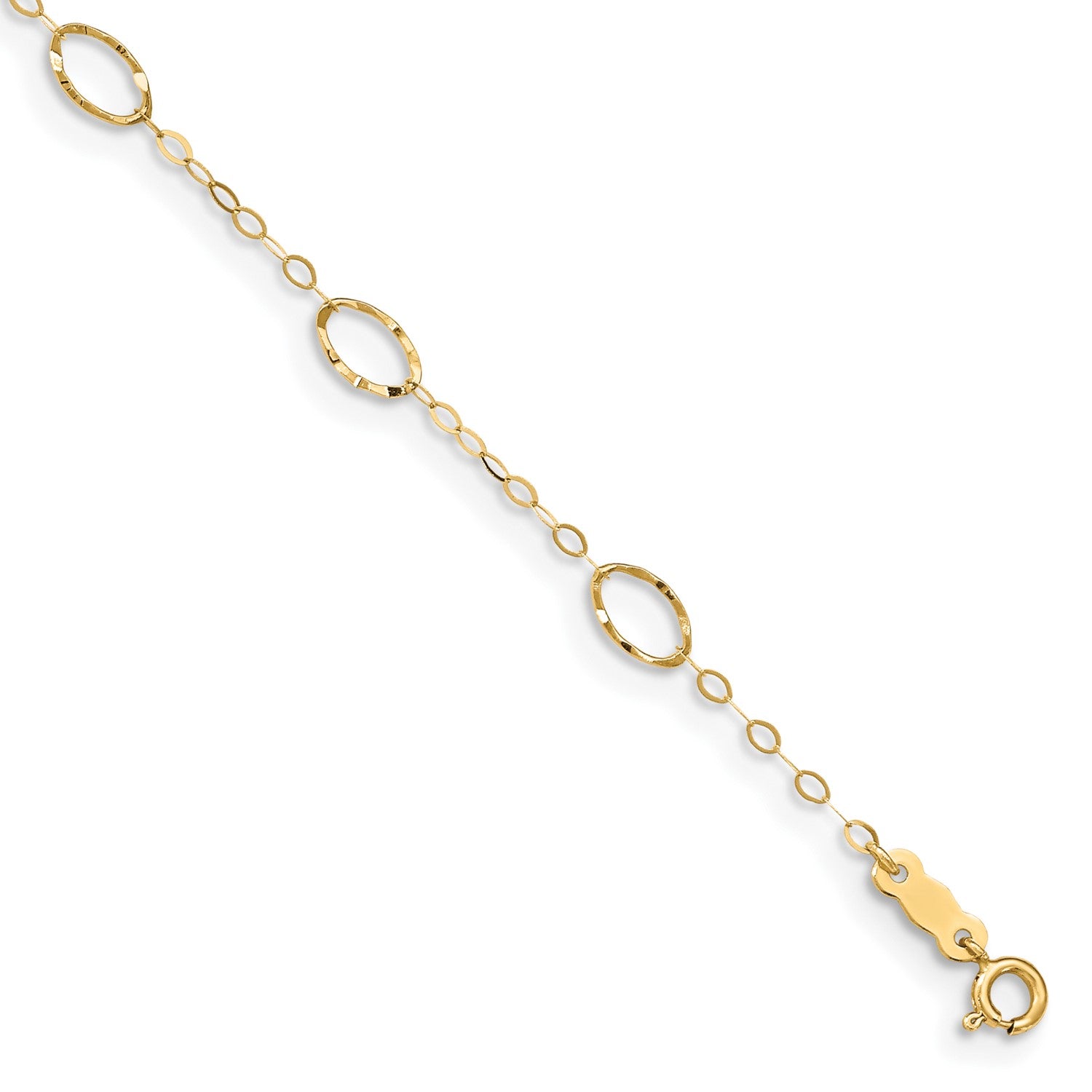 14KT Yellow Gold 9 1 inch Adjustable Extender Anklet Daniels Jewelers