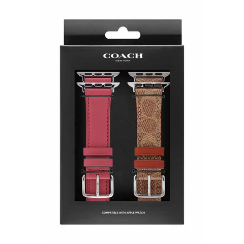 Coach Set of 2 Leather Apple Watch Straps Only. Fits 38MM/40MM/41MM ...