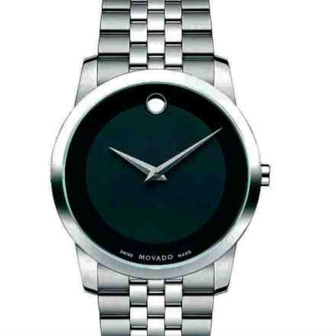 Movado Watch with 40MM Black Round Dial and Stainless Steel Bracelet ...