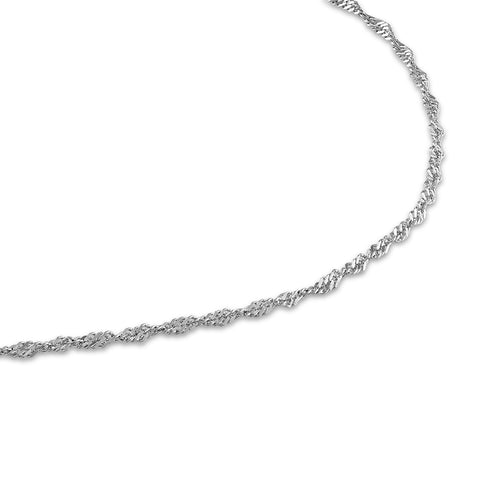 14KT White Gold 18-inch 1MM Singapore Chain – Daniels Jewelers