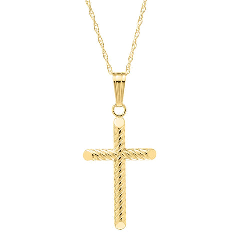 Kiddie Kraft 14KT Yellow Gold 15-inch Childrens Cross Pendant – Daniels ...