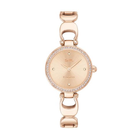 Coach Park 26MM Crystal Accent Rosetone Watch. 14503172 – Daniels Jewelers