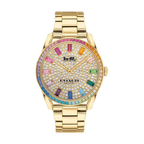 Coach Preston 36MM Rainbow Colored Crystal Accent Watch. 14503657 ...